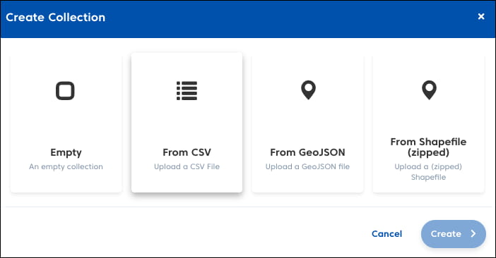 Create a collection by uploading a .csv file – Knowledgebase